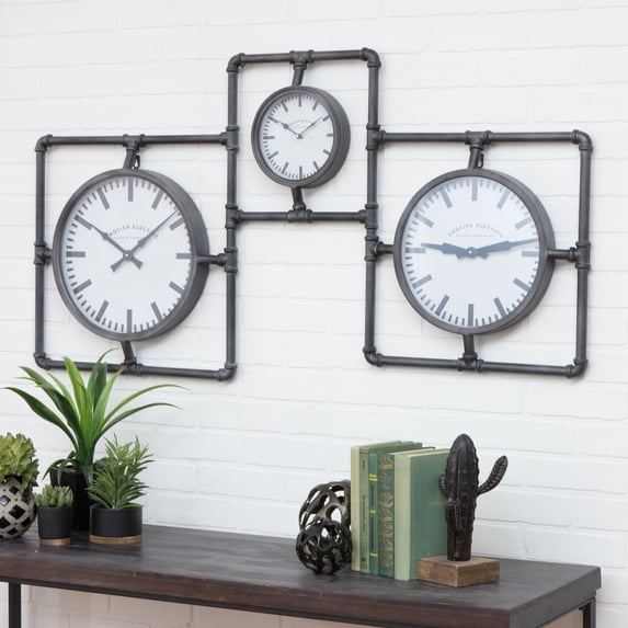 Ferris Industrial 3-Face Wall Clock - Walmart.com