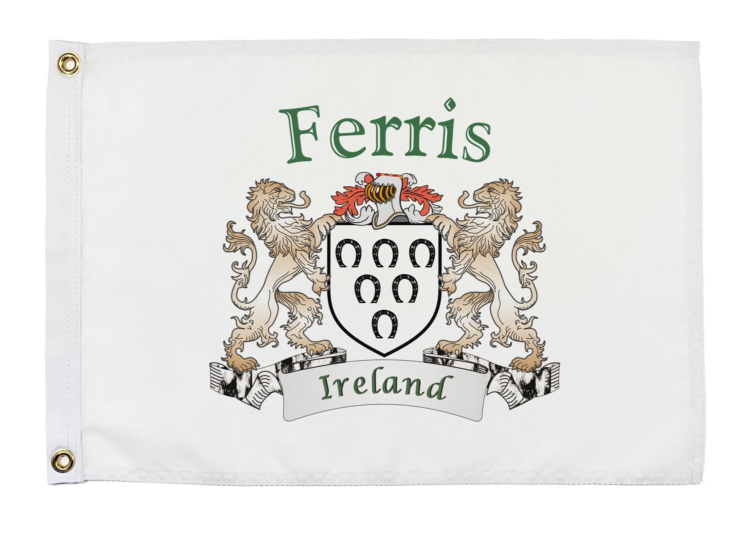 Ferris Irish Coat of Arms Small White Flag - 16"x10.5" inches - Walmart.com