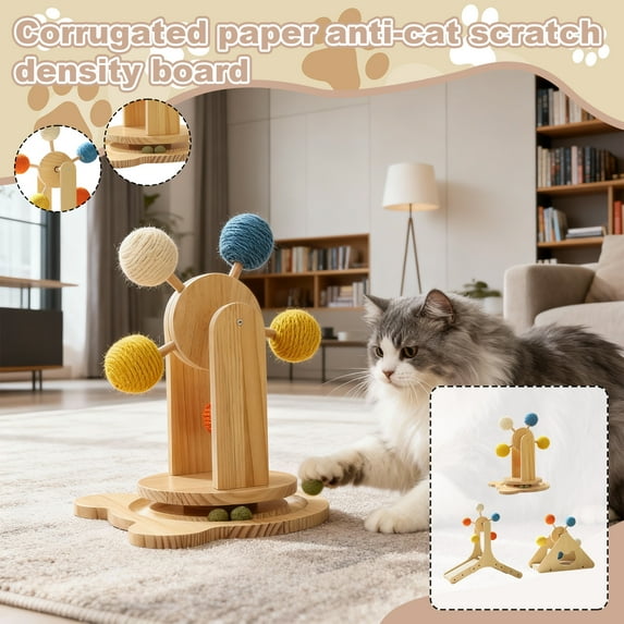 Ferris Wheel Cats Scratcher & Interactive Toy, Corrugated Cardboard ...