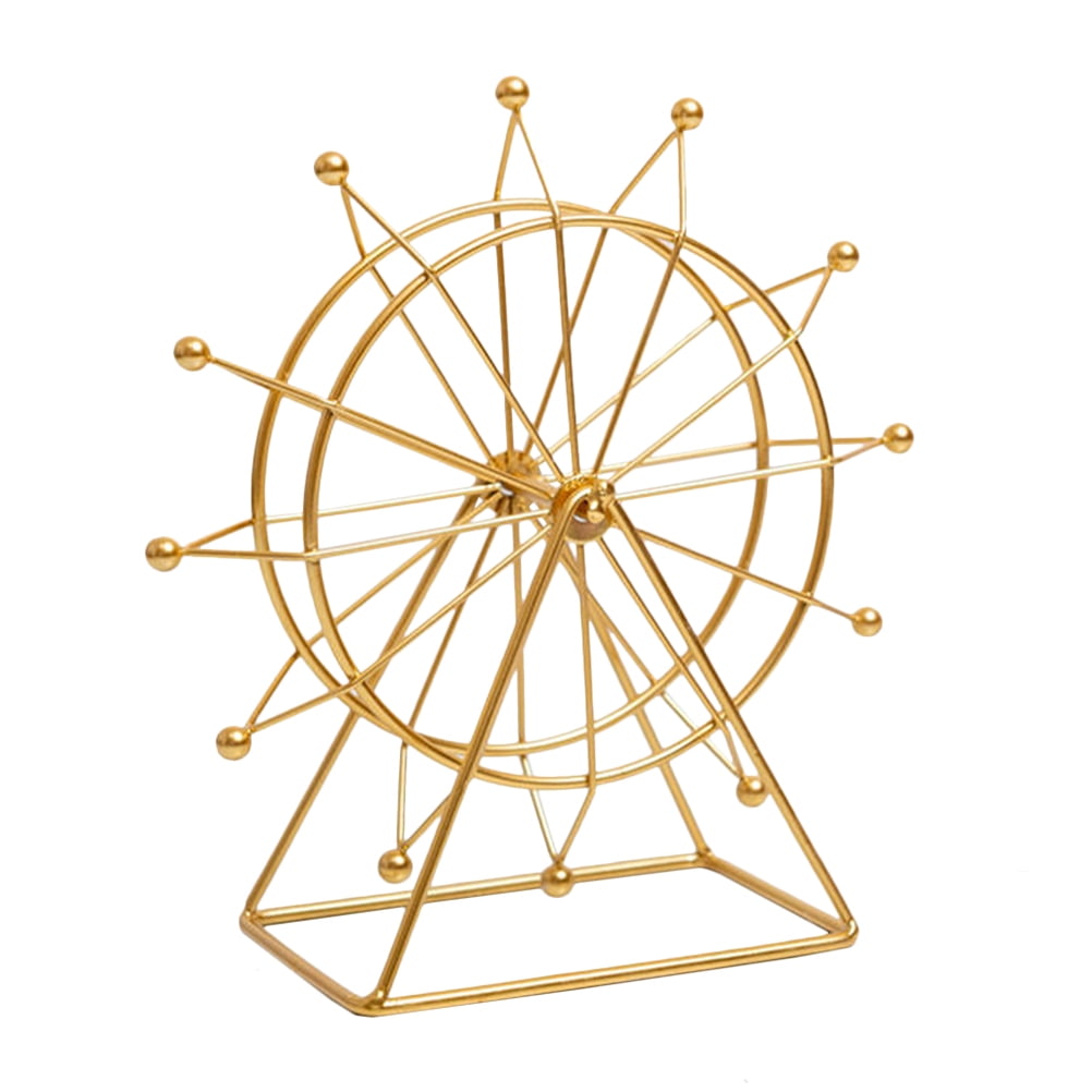 CRAFTHROU Ferris Wheel Decorations Golden Iron Reading Sculpture ...