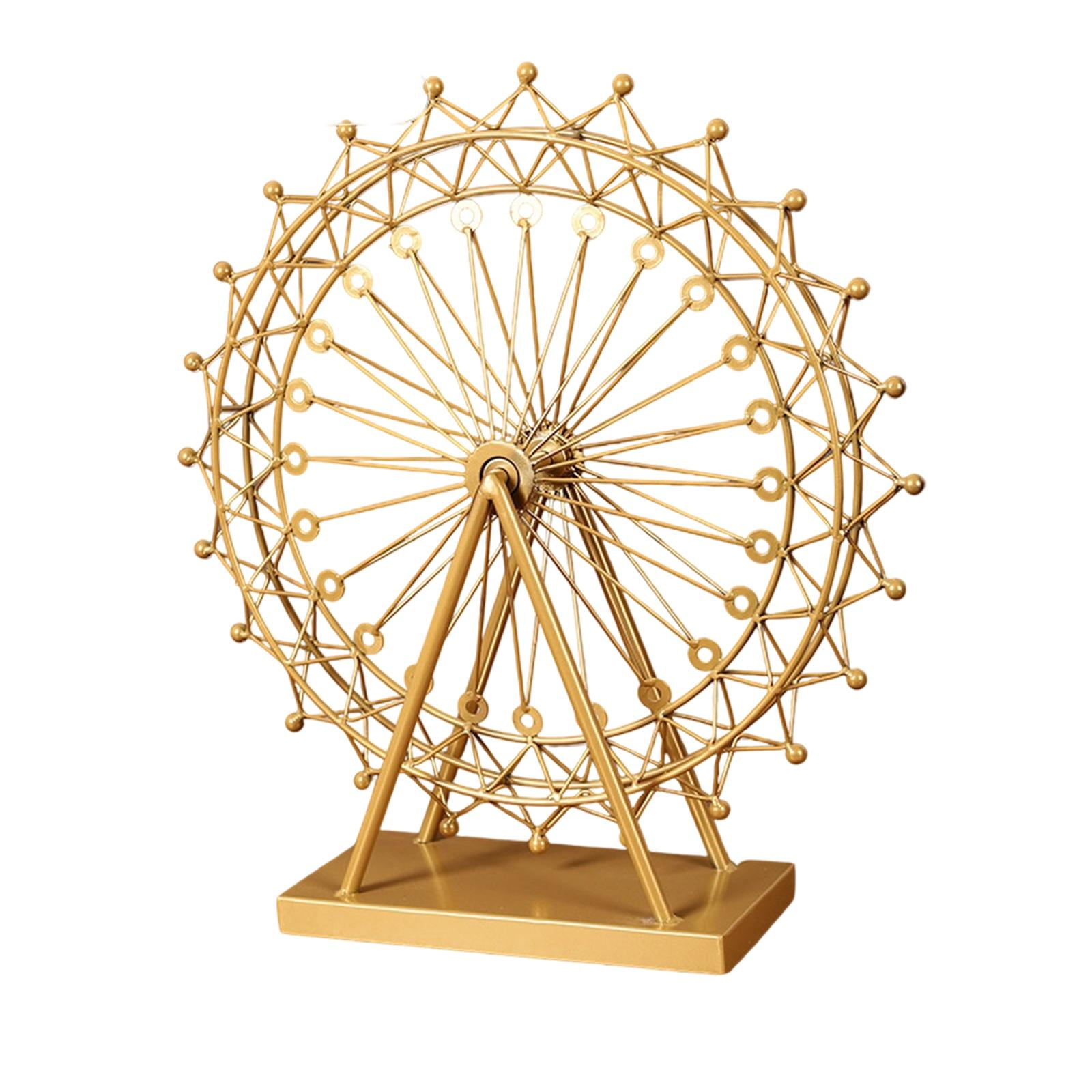 Ferris Wheel Model Gold Desk Ornament Iron Art Rotatable Creative ...