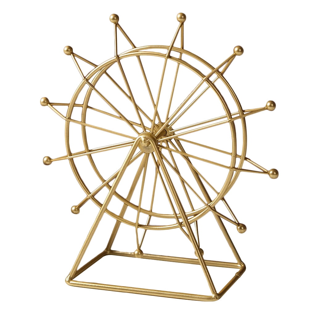 Ferris Wheel Ornament Stature Decor Table Top Bookshelf Gold Miniature ...