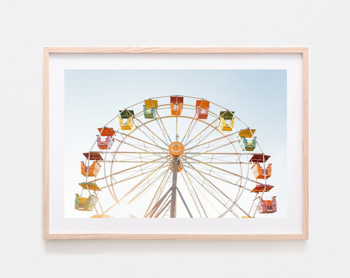 Ferris Wheel Print, Summer Poster, Amusement Park Print, Nursery Ferris ...