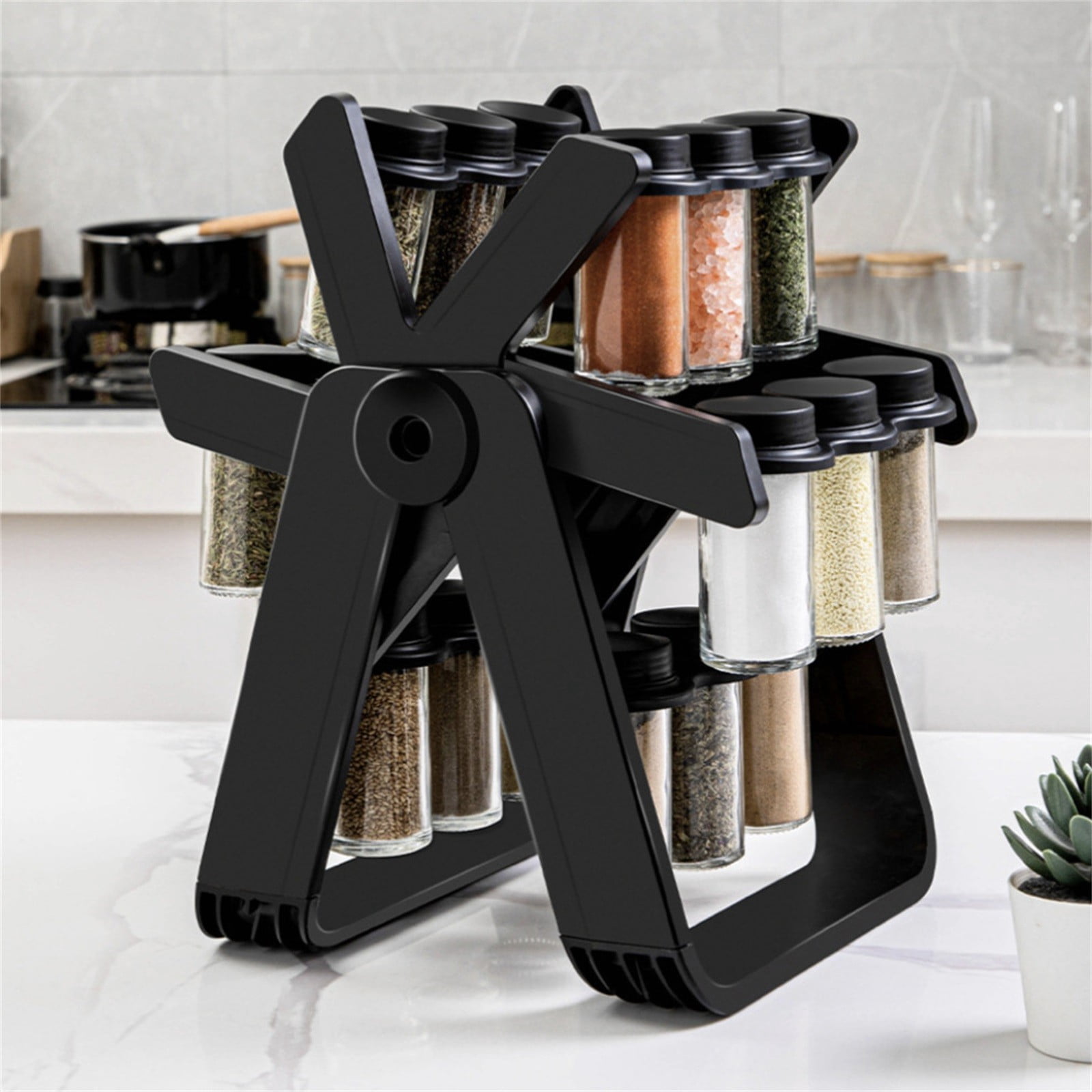 Ferris Wheel Spice Rack Organizer - 360° Rotating Spice Carousel with ...