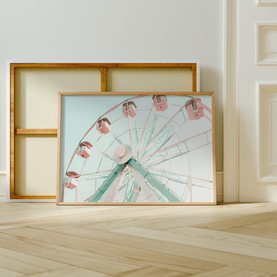 Ferris Wheel Wall Art Print Pastel Fun Fair Carnival Art, Unframed ...