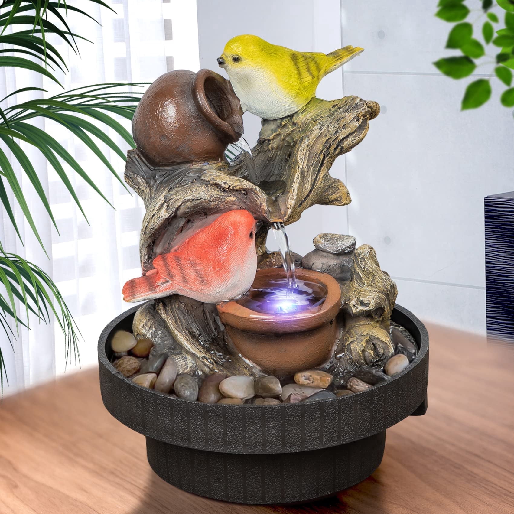 Ferrisland Indoor Tabletop Water Fountain, Desktop & Table Waterfall ...
