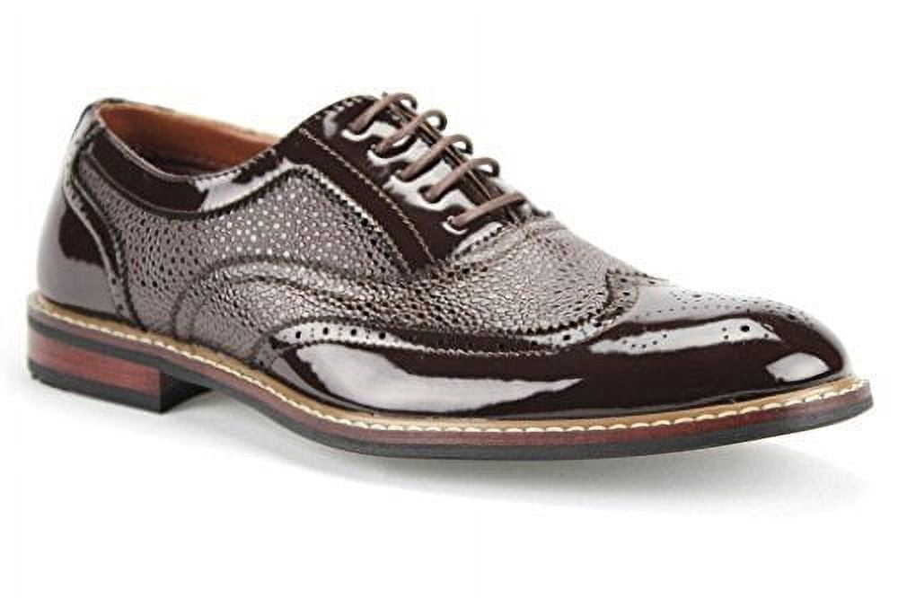 Ferro Aldo Men's 139001P Formal Wing Tip Patent Leather Dress Oxfords ...