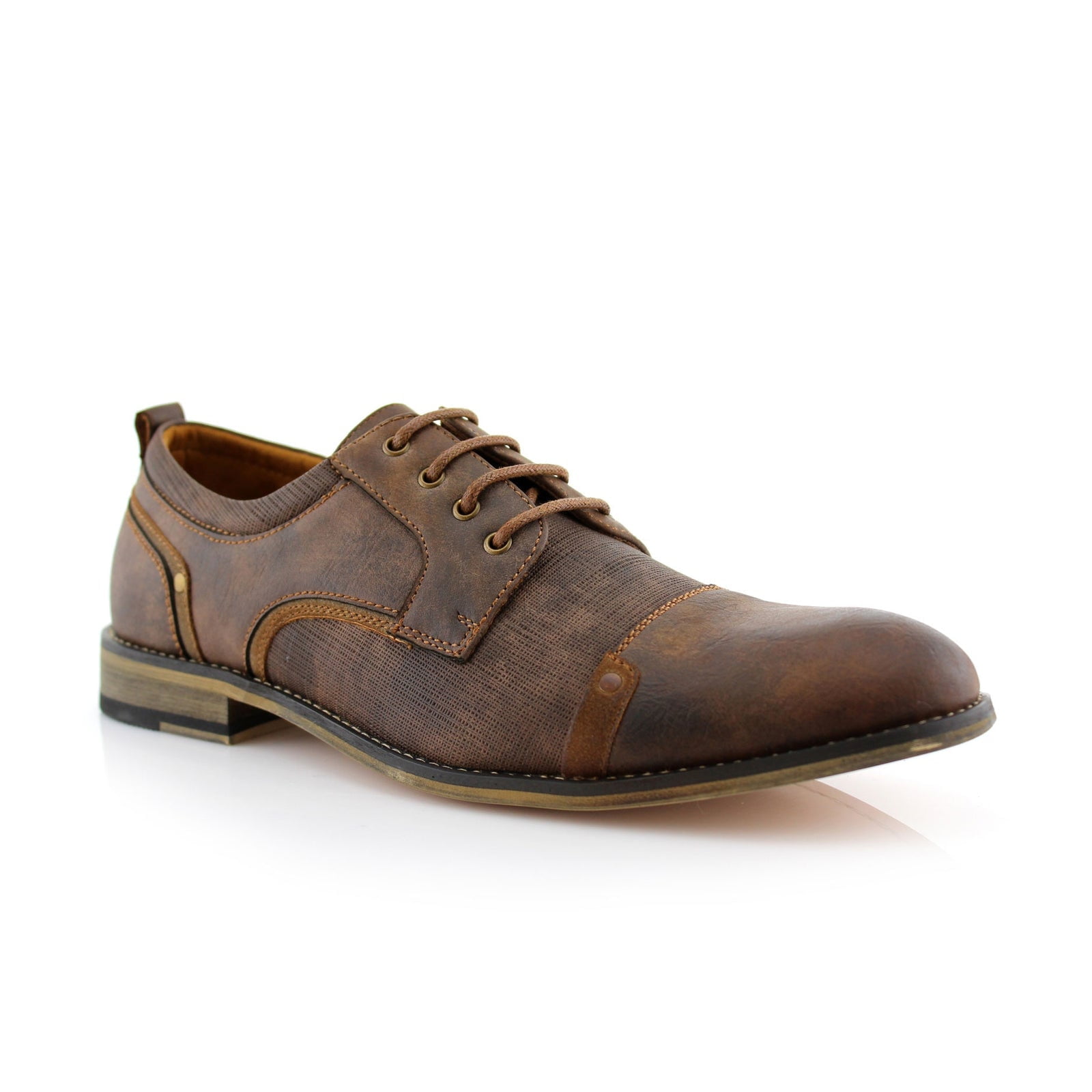Ferro Aldo Trevor MFA19619L Classic Cap-Toe Derby Lace-Up Burnished ...