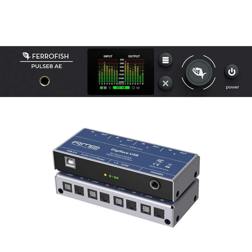 Ferrofish Pulse8 AE 8x8 AD/DA Converter with 66-Channel ADAT to USB ...