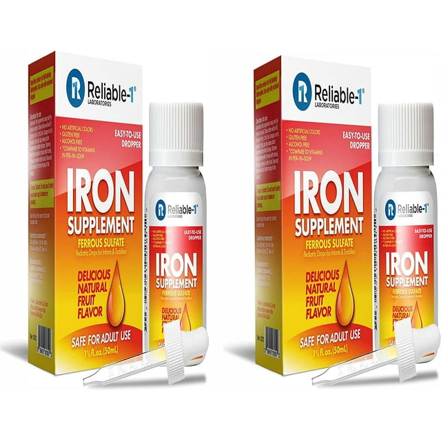 Ferrous SULFATE/Pediatric Drops for Infants & Toddler Iron Supplement ...