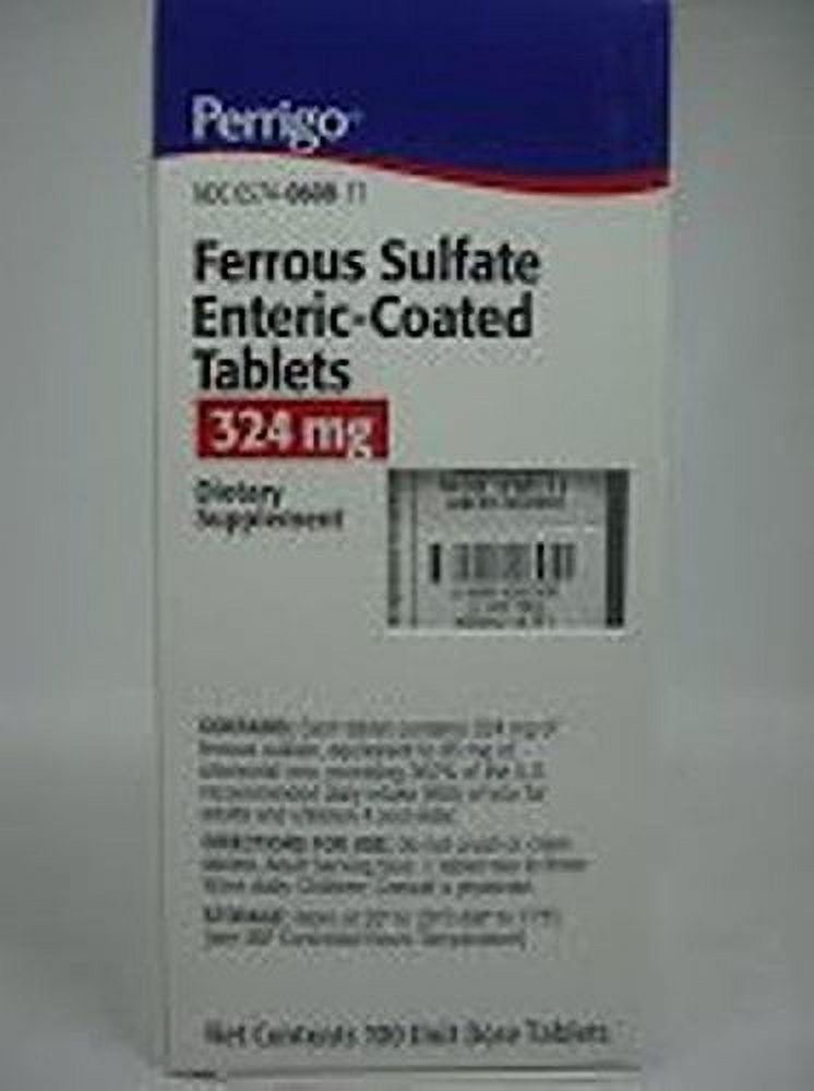 Ferrous Sulfate 324mg Iron Supplement Pills - Enteric-coated Red ...