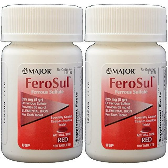 Ferrous Sulfate FC 325mg (5GR) Generic for Feosol Red Tablets 100 ...