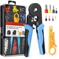 Ferrule Crimping Tool Kit, AWG 23-7 Self-adjustable Ratchet Wire ...