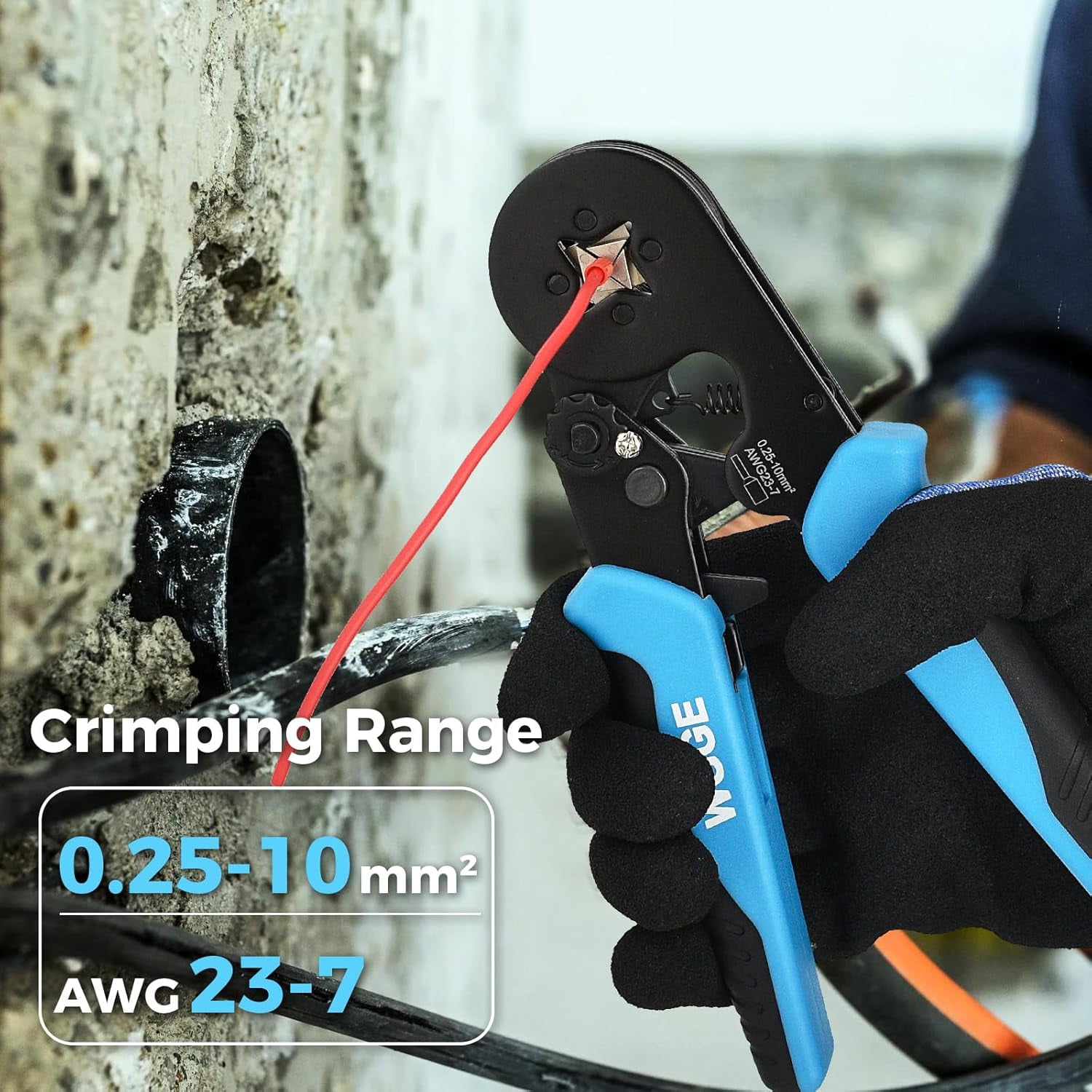 Ferrule Crimping Tool Kit, AWG 23-7 Self-adjustable Ratchet Wire ...