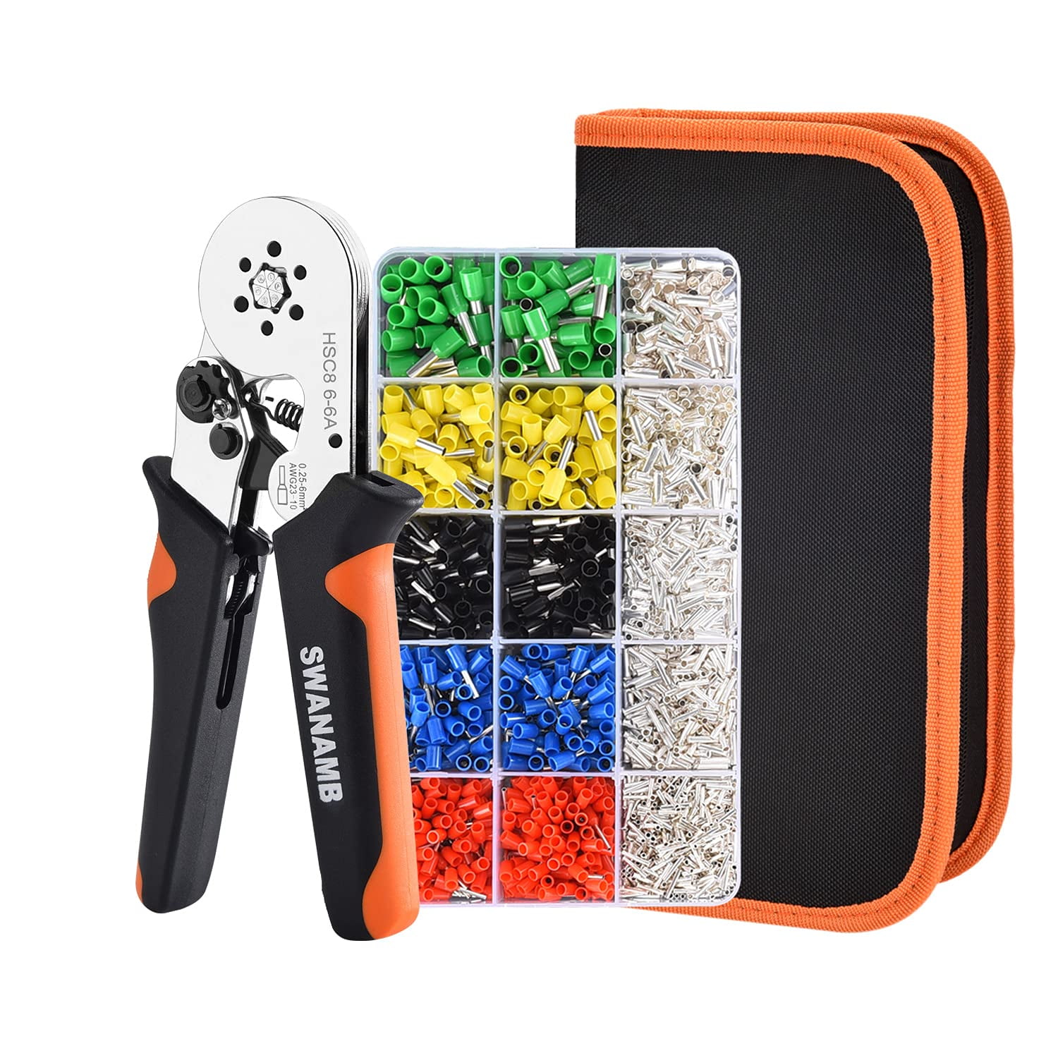 Ferrule Crimping Tool Kit, Self-adjusting Hexagonal Pliers(AWG23-10 ...