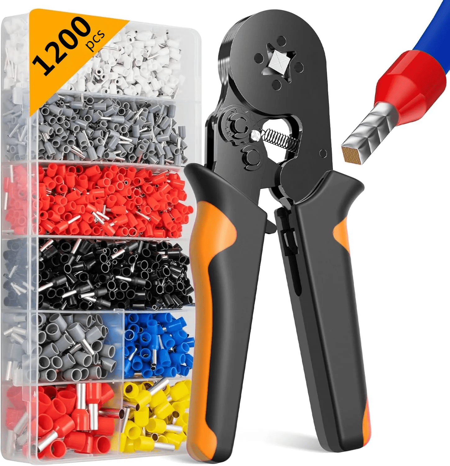 Ferrule Crimping Tool Kit,Wire Ferrule Kit Crimper Connectors，4 corners ...