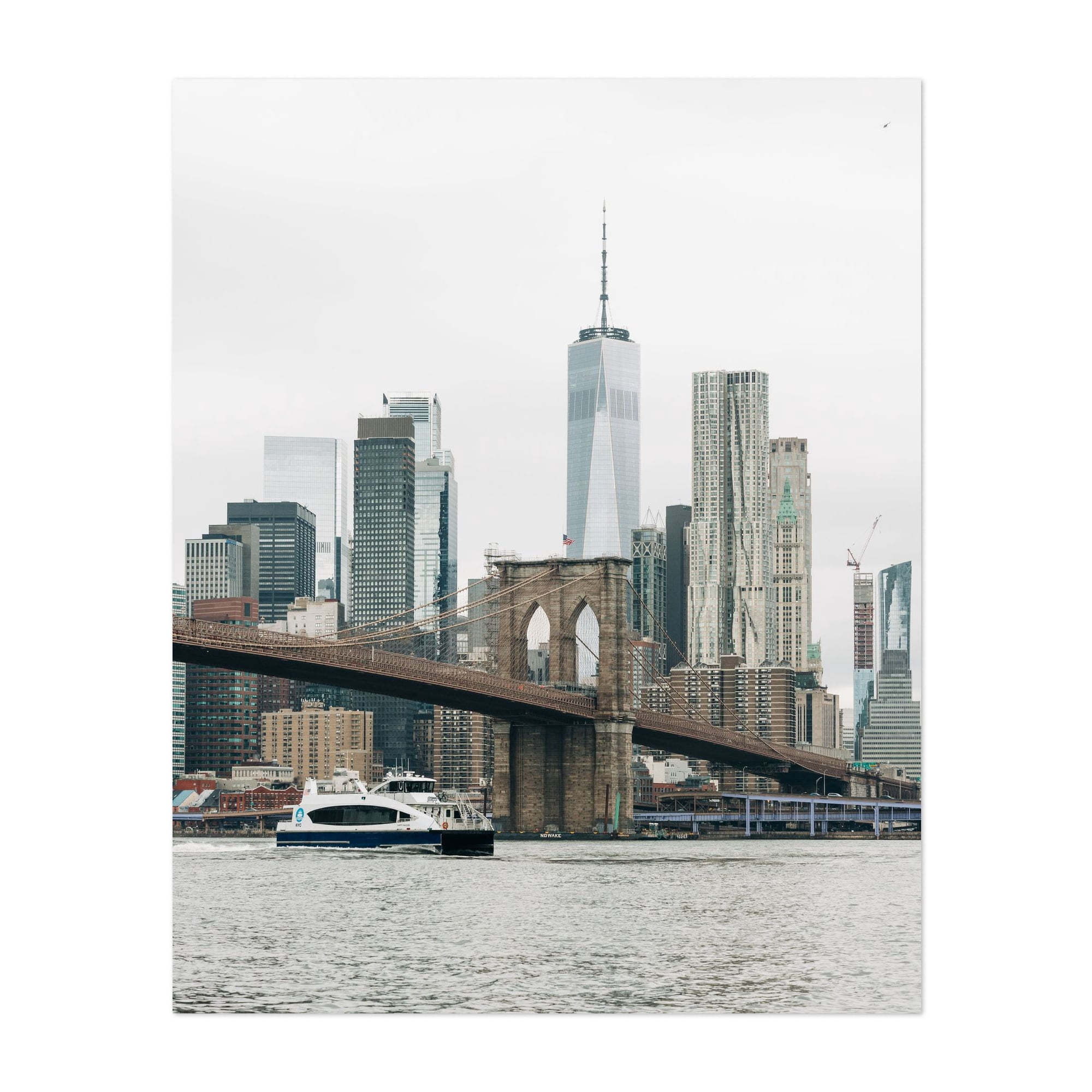 Ferry and Brooklyn Bridge 01 - Brooklyn New York Photography Cityscape ...