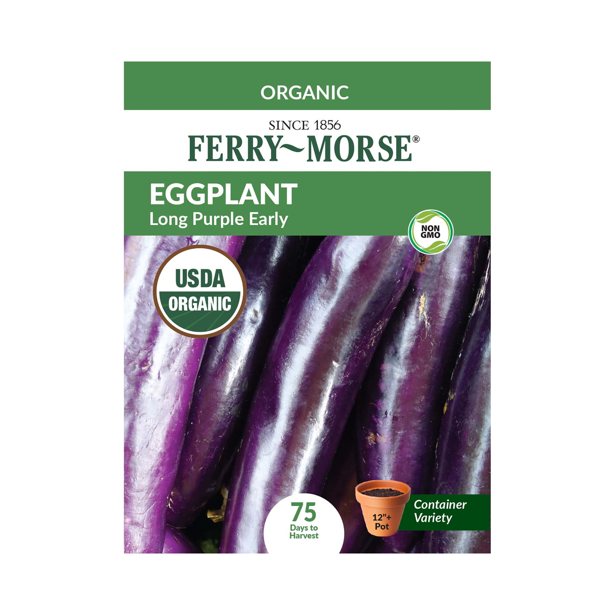 Ferry-Morse Organic 140MG Eggplant Long Purple Early Annual Vegetable ...