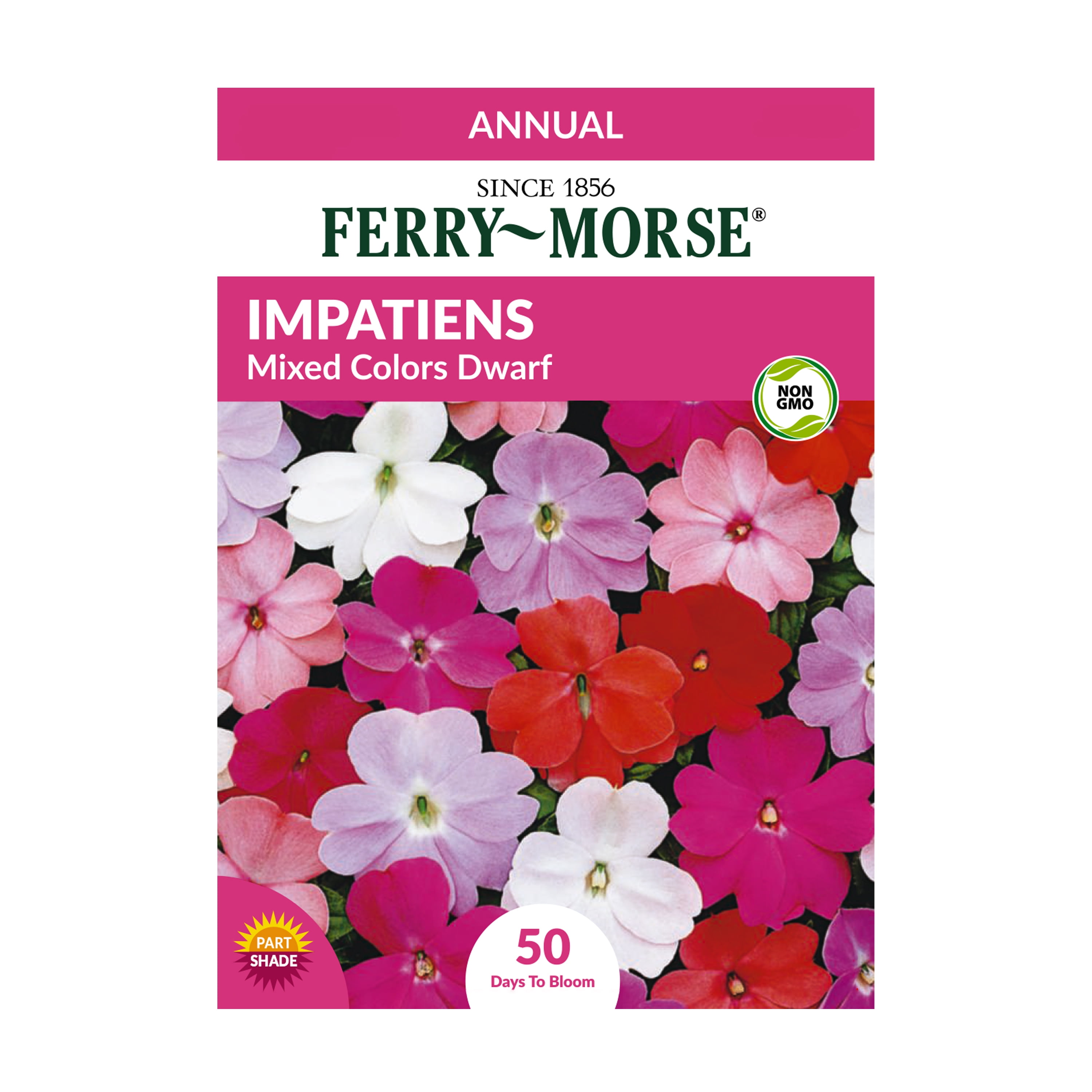 Ferry-Morse 1G Impatiens Dwarf MIxed Colors Annual Flower Seeds Partial ...