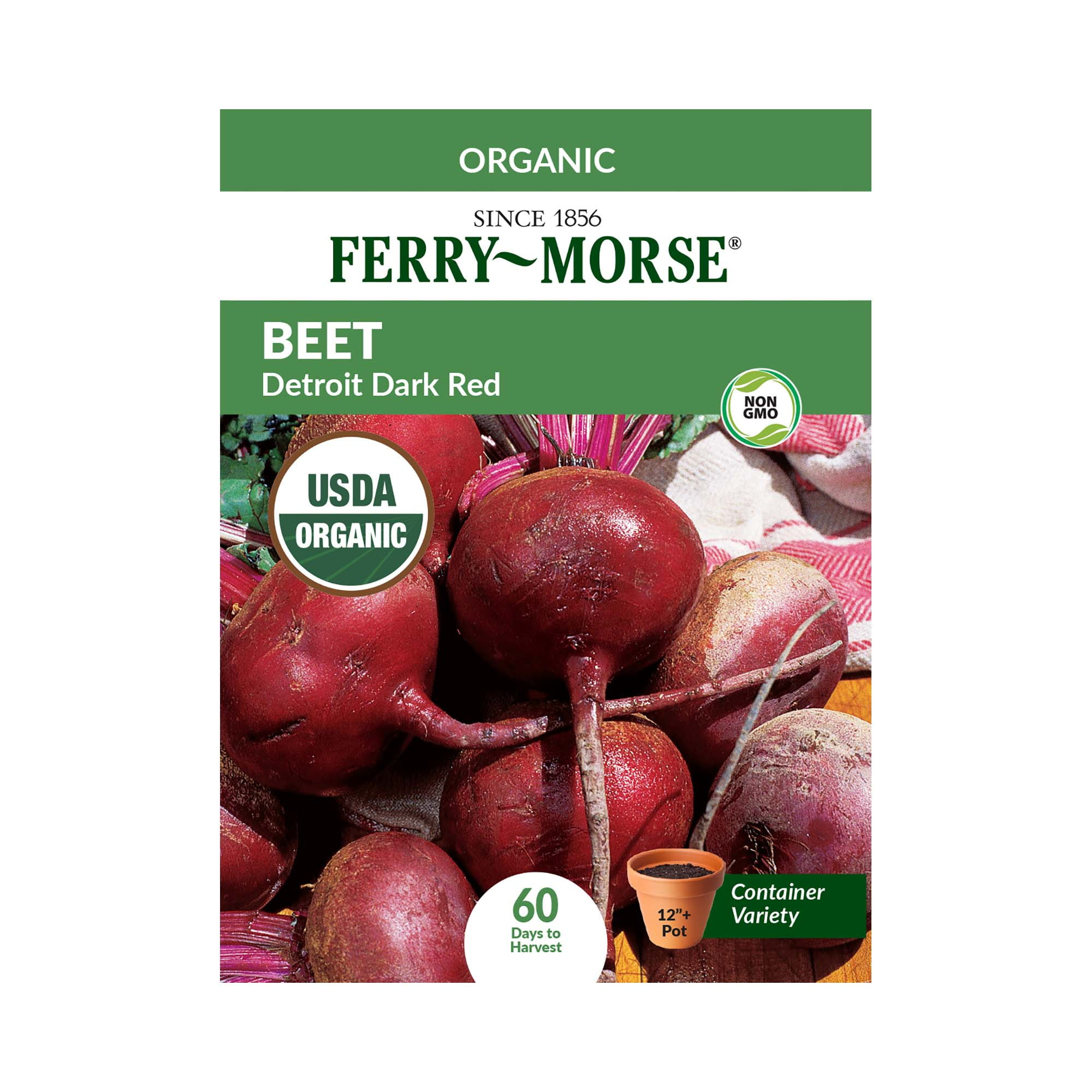 Ferry-Morse Organic 2.2G Beet Detroit Dark Red Annual Vegetable Seeds ...
