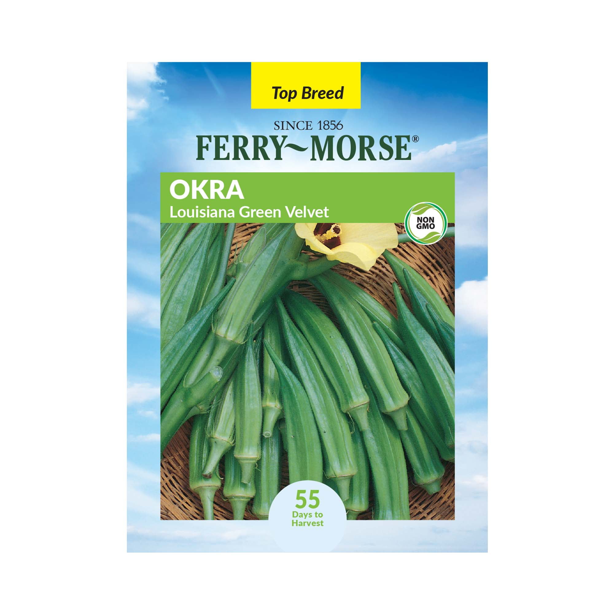 Ferry-Morse 2.5G Okra Louisiana Green Velvet Annual Vegetable Seeds ...