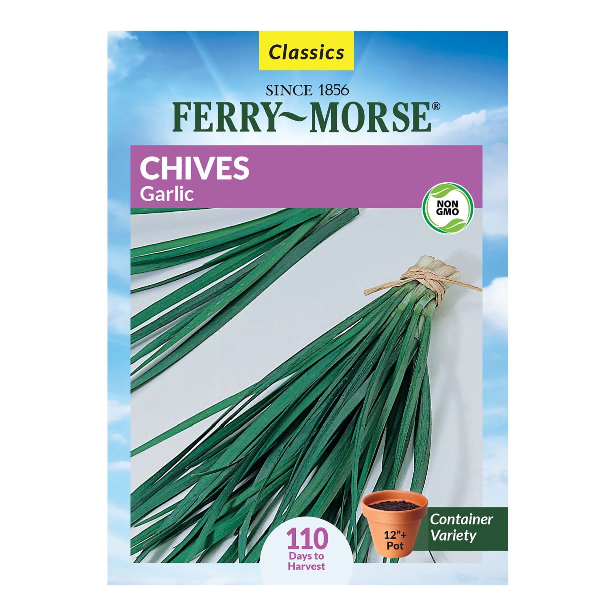 Ferry-Morse 230MG Chives Garlic Perennial Herb Seeds, Full Sun ...