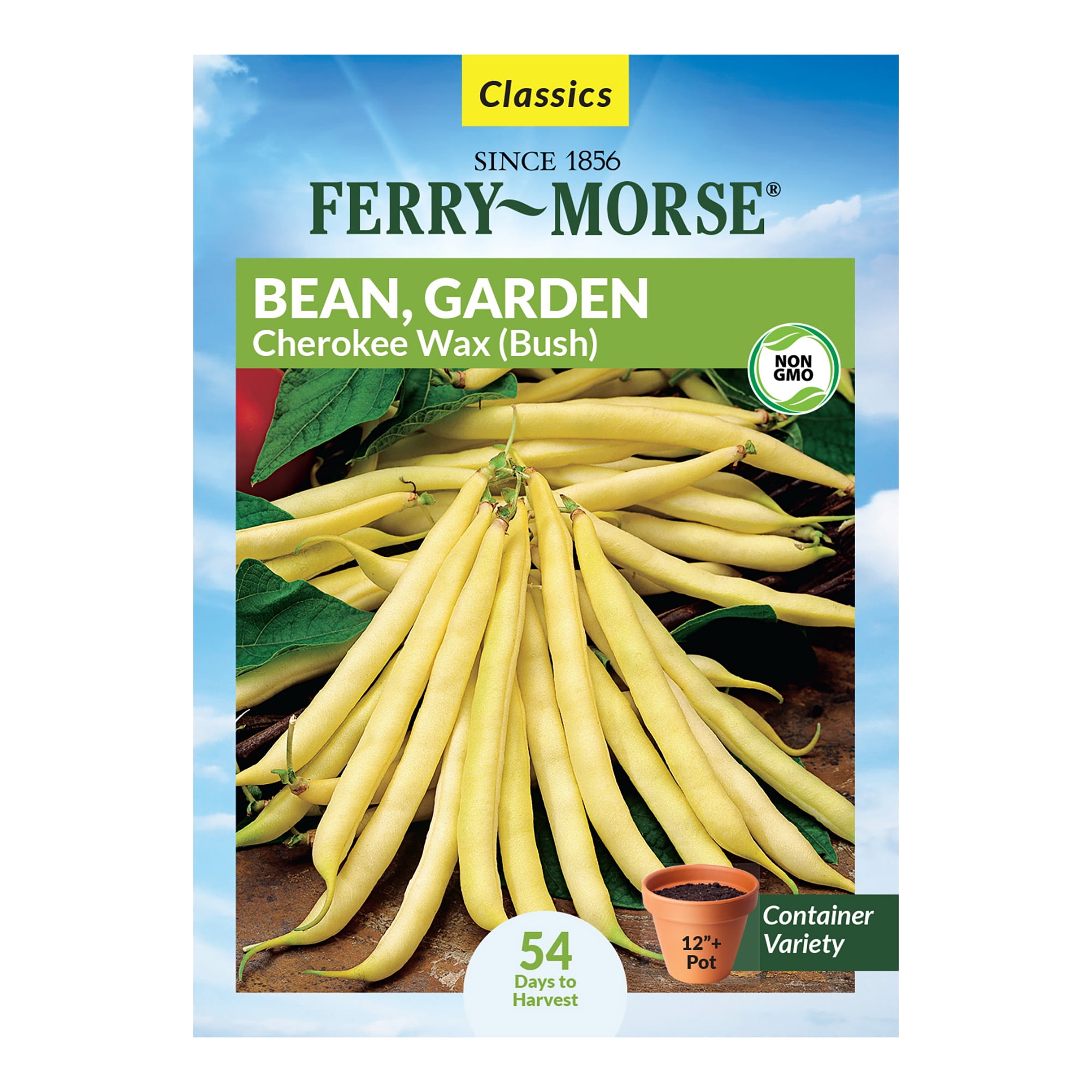 Ferry-Morse 8.75G Bean Cherokee Wax Annual Vegetable Seeds, Full Sun ...
