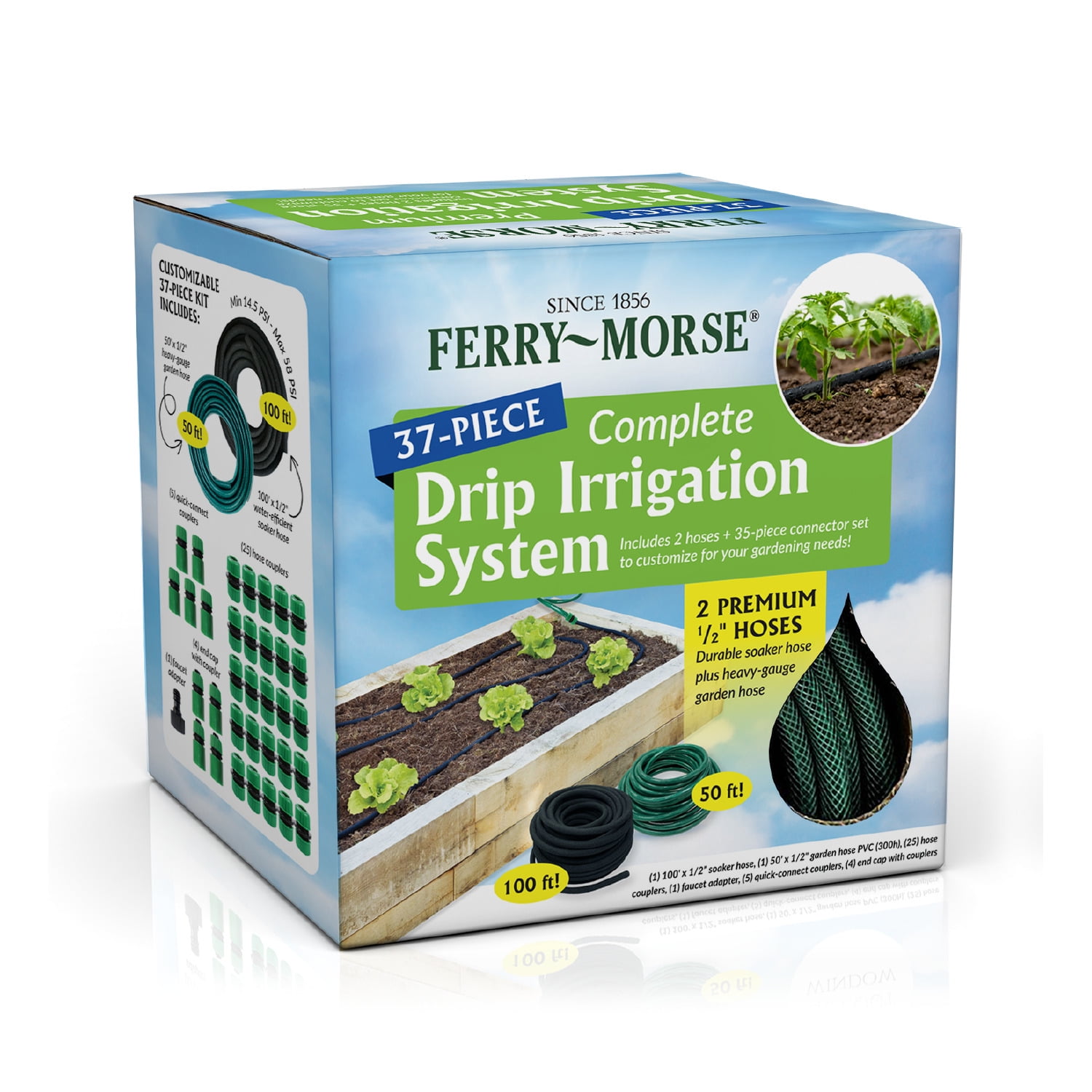 Ferry-Morse Complete Drip Irrigation System with 100ft Soaker & 50ft ...