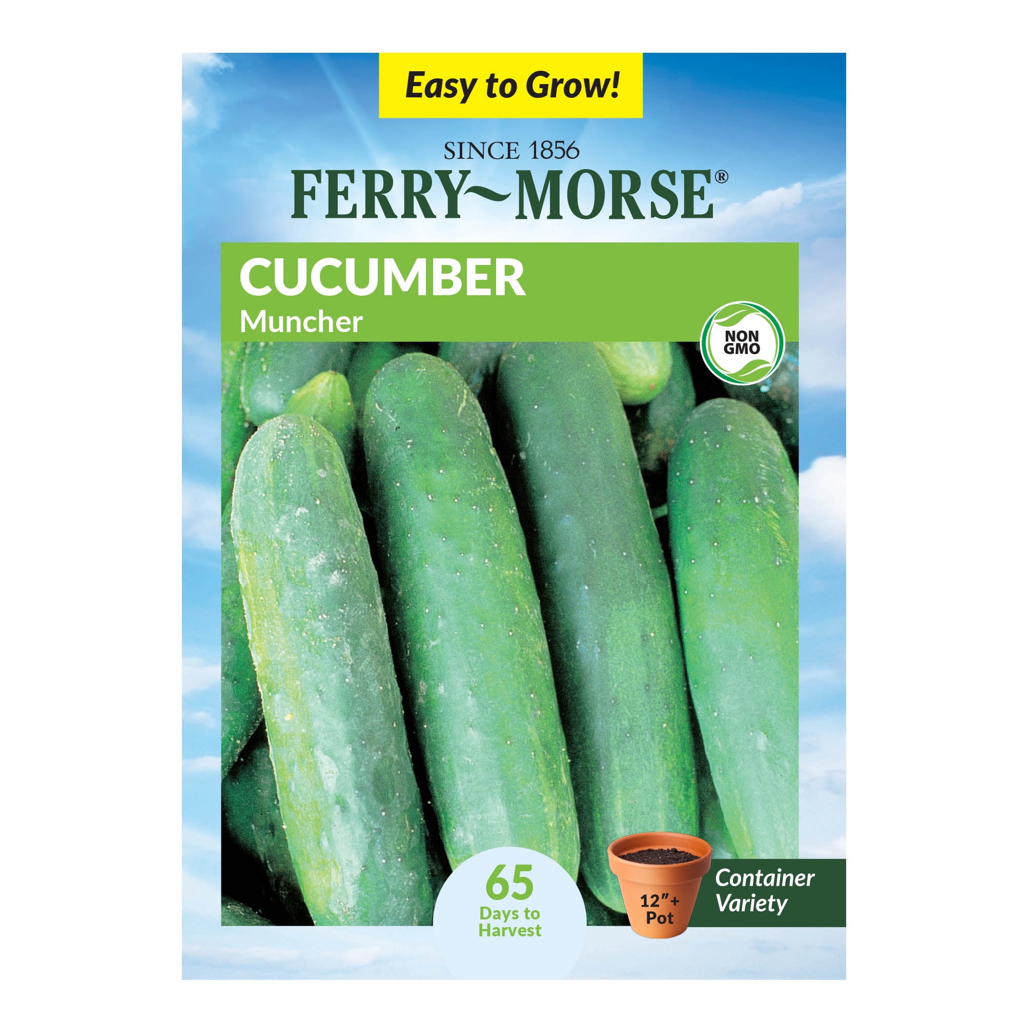 Ferry-Morse Cucumber Muncher Annual Vegetable Seeds 820MG - Full Sun ...