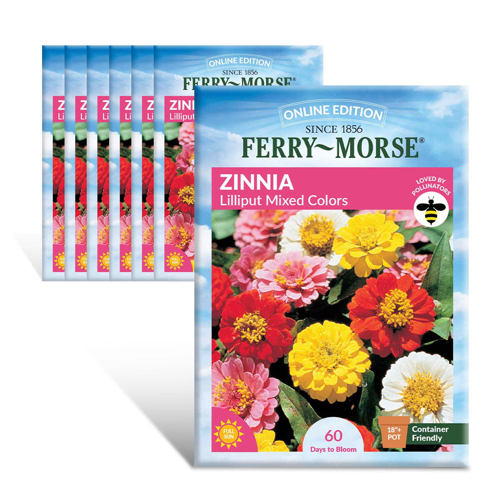 Ferry-Morse Online Edition Zinnia Lilliput Mixed Colors Seed Multipack ...