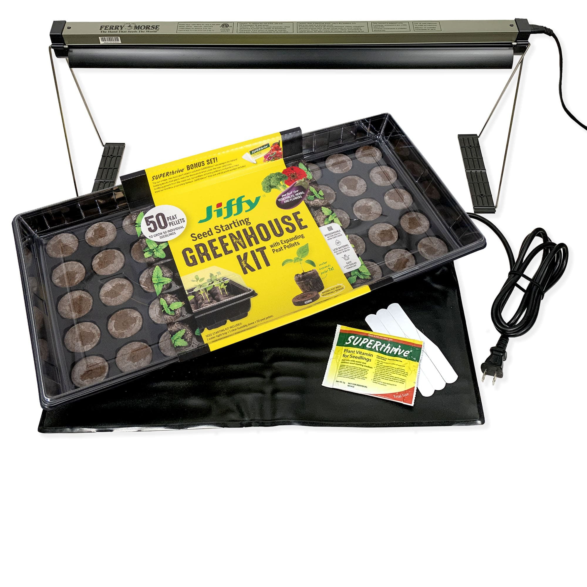 Ferry-Morse Your Complete Indoor Seed Starting Kit With Jiffy 50 Cell ...