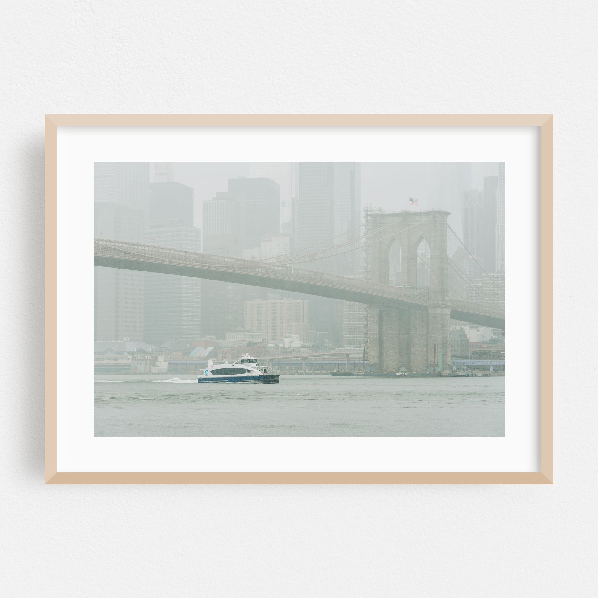Ferry in the Rain, East River - Brooklyn New York Photography Bridge ...