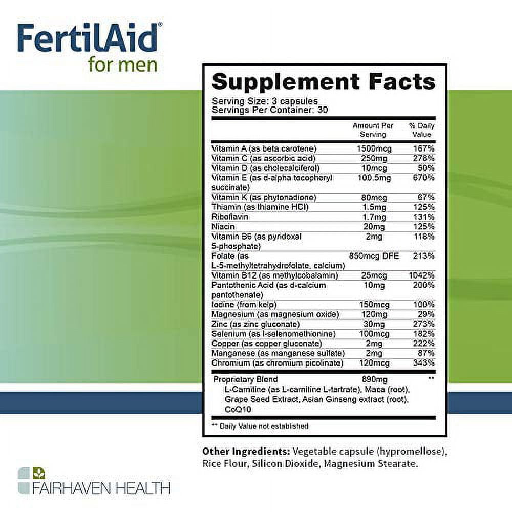 Fertilaid For Men 2 Month Supply Male Fertility And Prenatal Vitamin