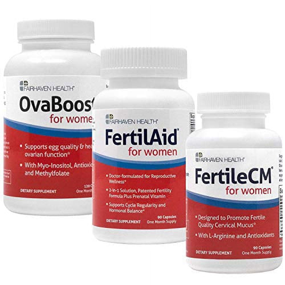 FertilAid Women's TTC Boost Bundle: OvaBoost, FertileCM - 1 Month ...