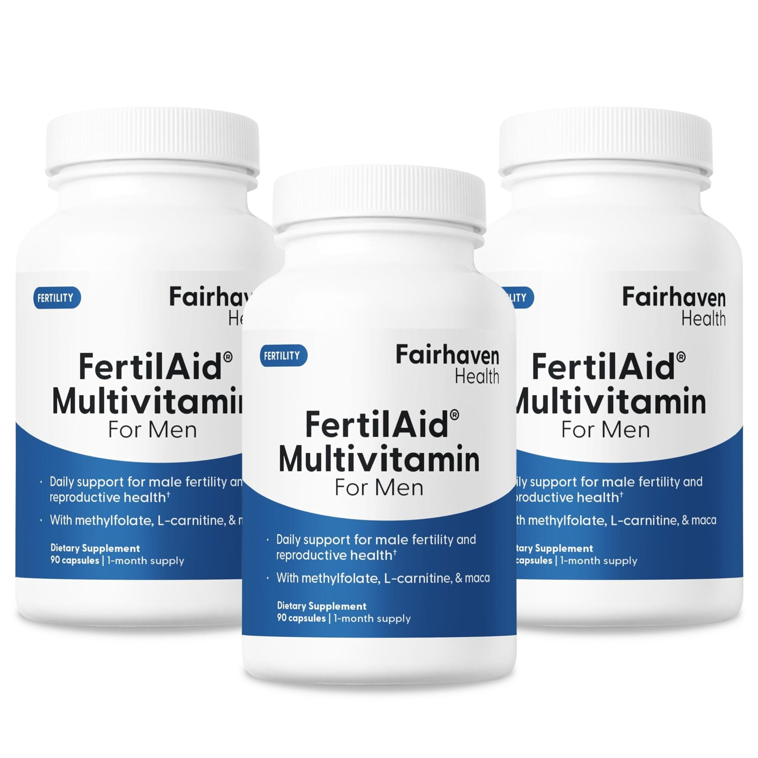 Fairhaven Health FertilAid for Men, Male Fertility Supplements, 3 Month ...
