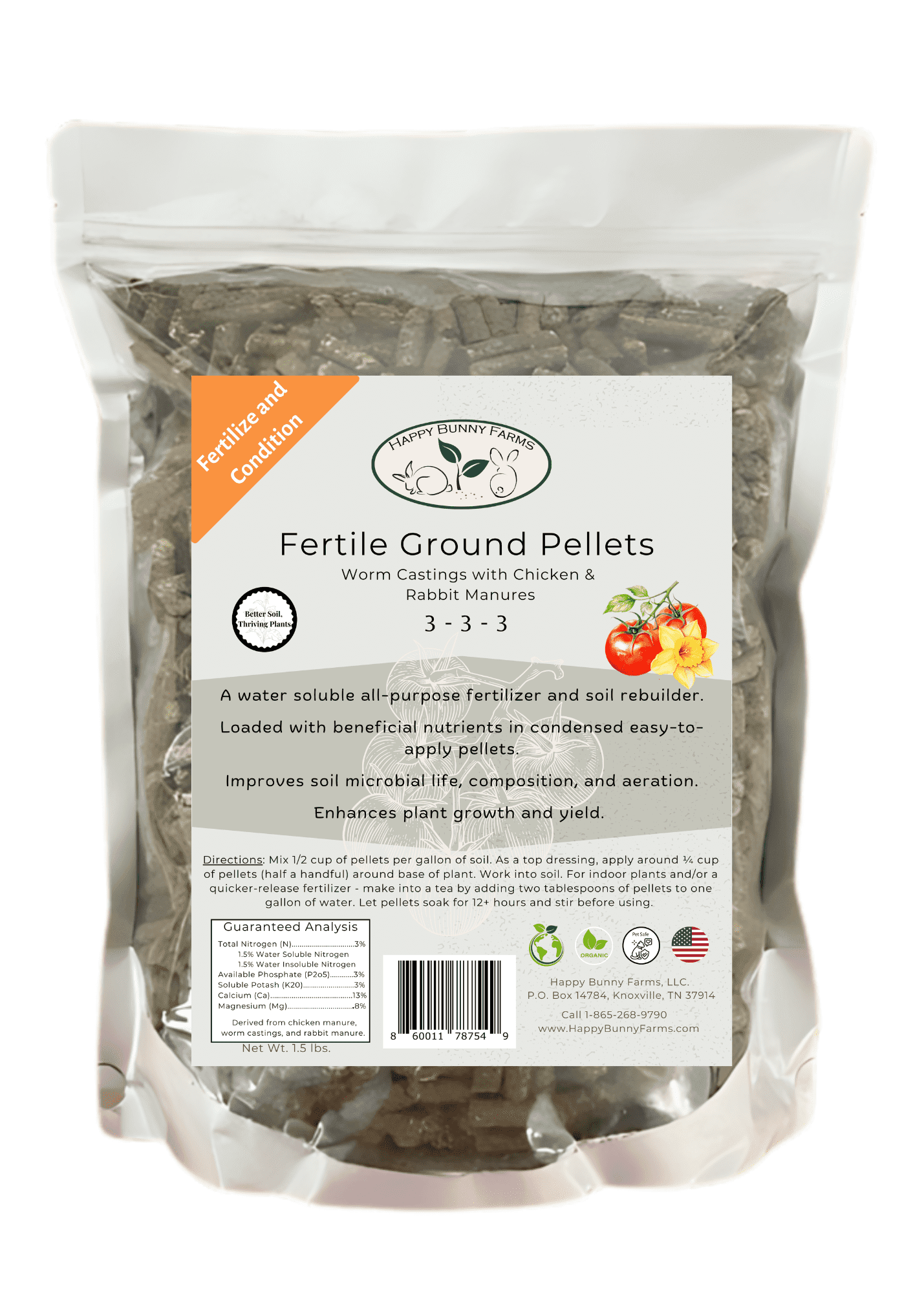 Fertile Ground Pellets, Soil Conditioner and Organic Fertilizer. Rabbit ...