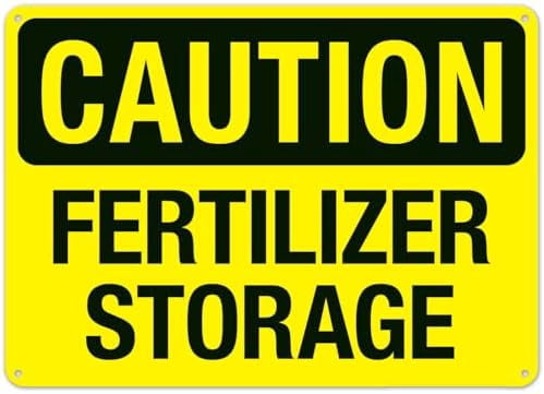 Fertilizer Storage Sign Campground Safety Signs Metal Tin Sign 8x12 ...
