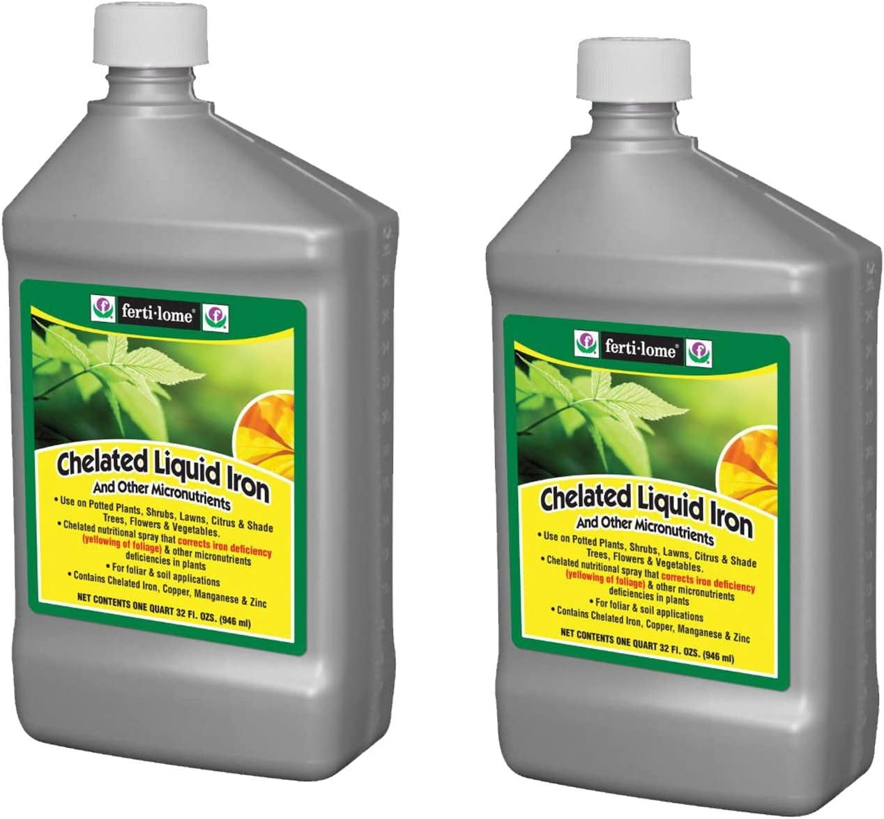 Fertilome Chelated Iron Liquid for Lawns, Trees, and Plants, 32OZ Pack ...