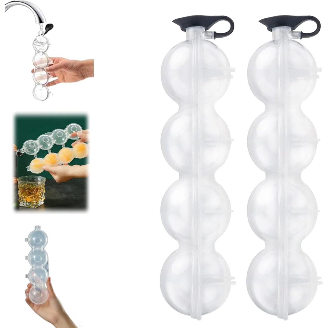Fertilvrsus 4 - Hole Ice Ball Maker, 2.4'' Round Ice Cube Mold, Whiskey ...