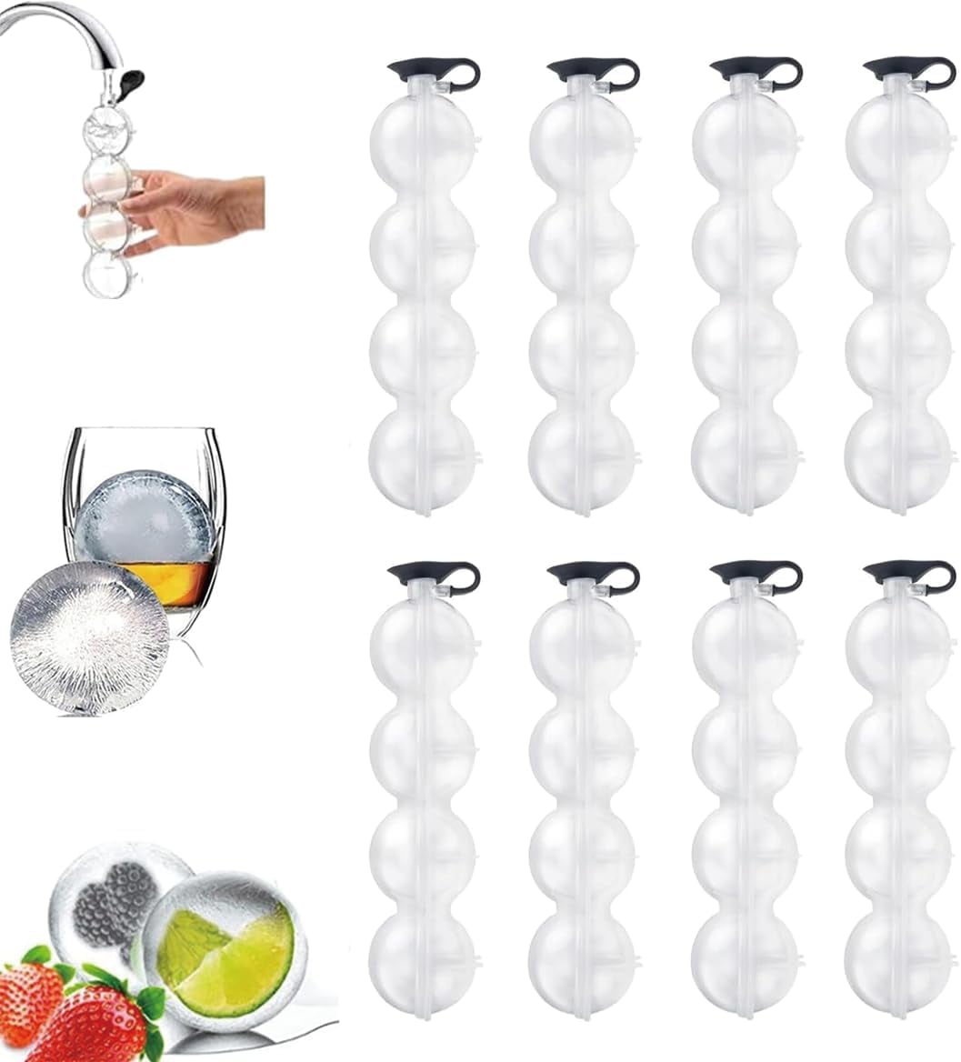 Fertilvrsus 4-Hole Ice Ball Maker, Sphere Ice Maker, 2/4/6/8 PCS Round ...