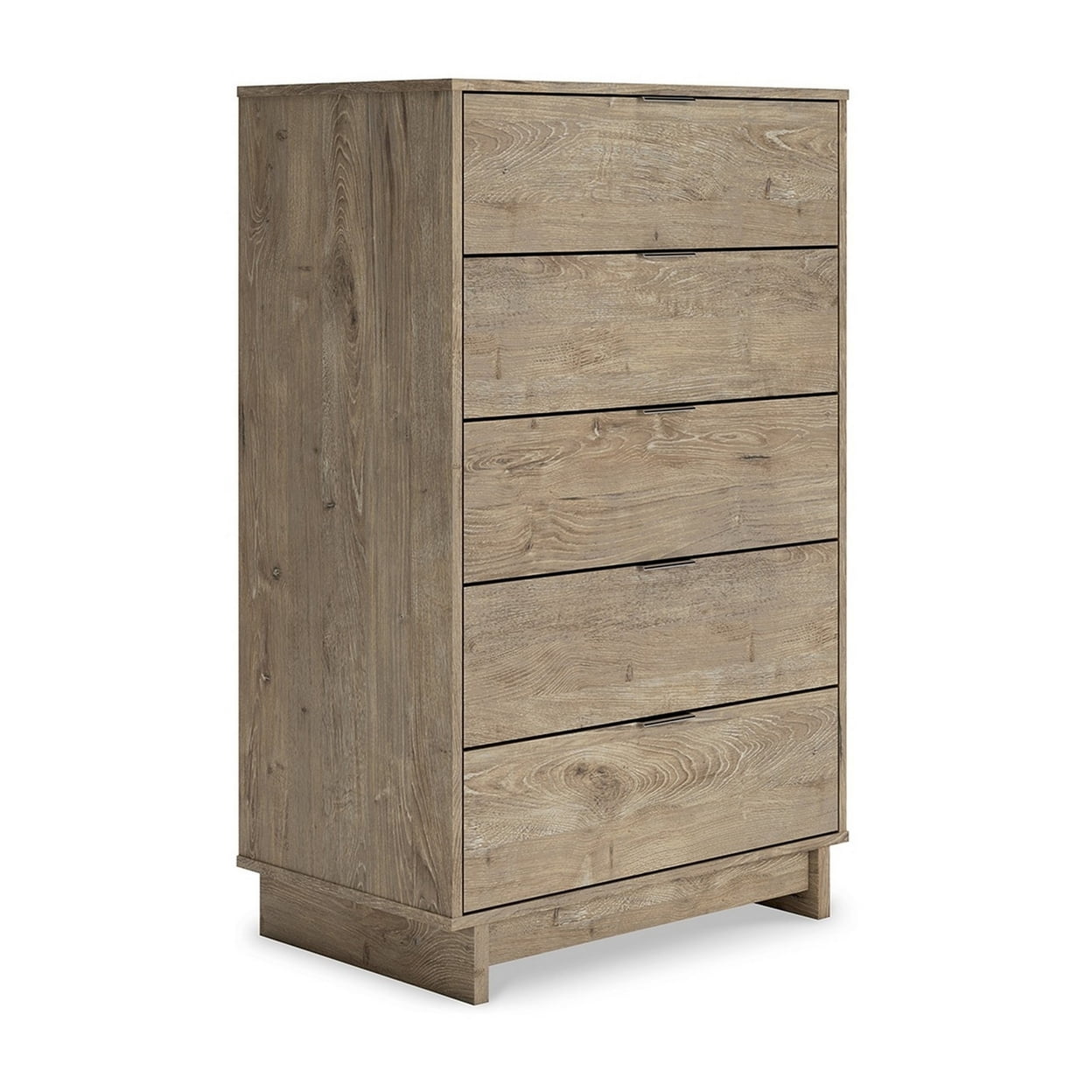 Fervor 48 Inch 5 Drawer Tall Dresser Chest, Natural Brown, Brushed ...