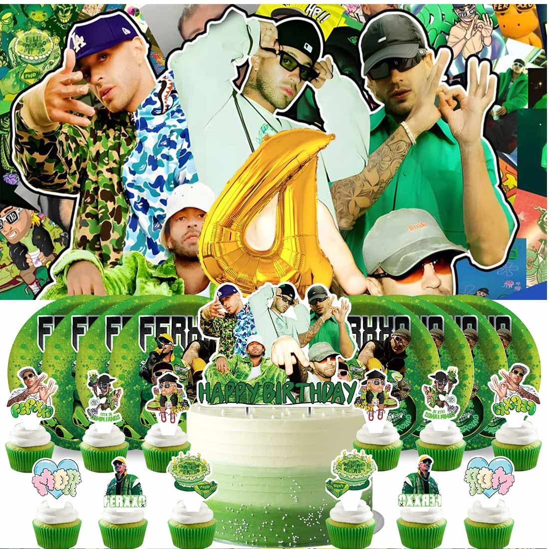 Ferxxo Balloons Party Supplies 4th Decor Tableware Birthday Cake Topper ...