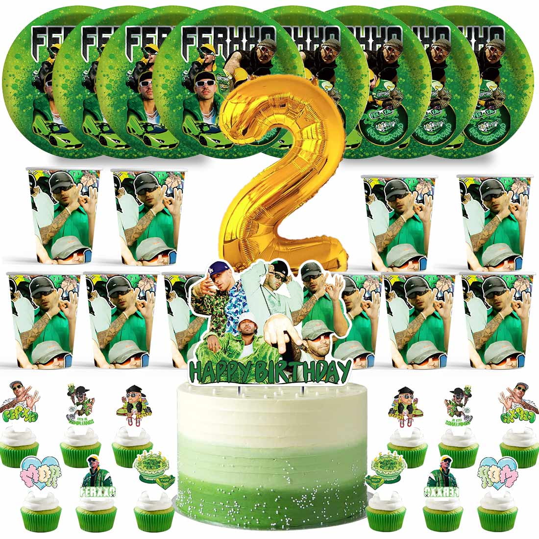 Ferxxo Birthday 2nd Cups Party Supplies Plates Fans Decorations Cake ...