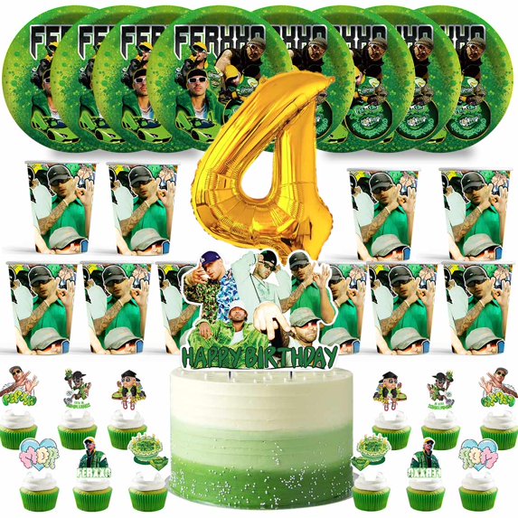 Ferxxo Birthday 4th Cups Party Supplies Plates Fans Decorations Cake ...
