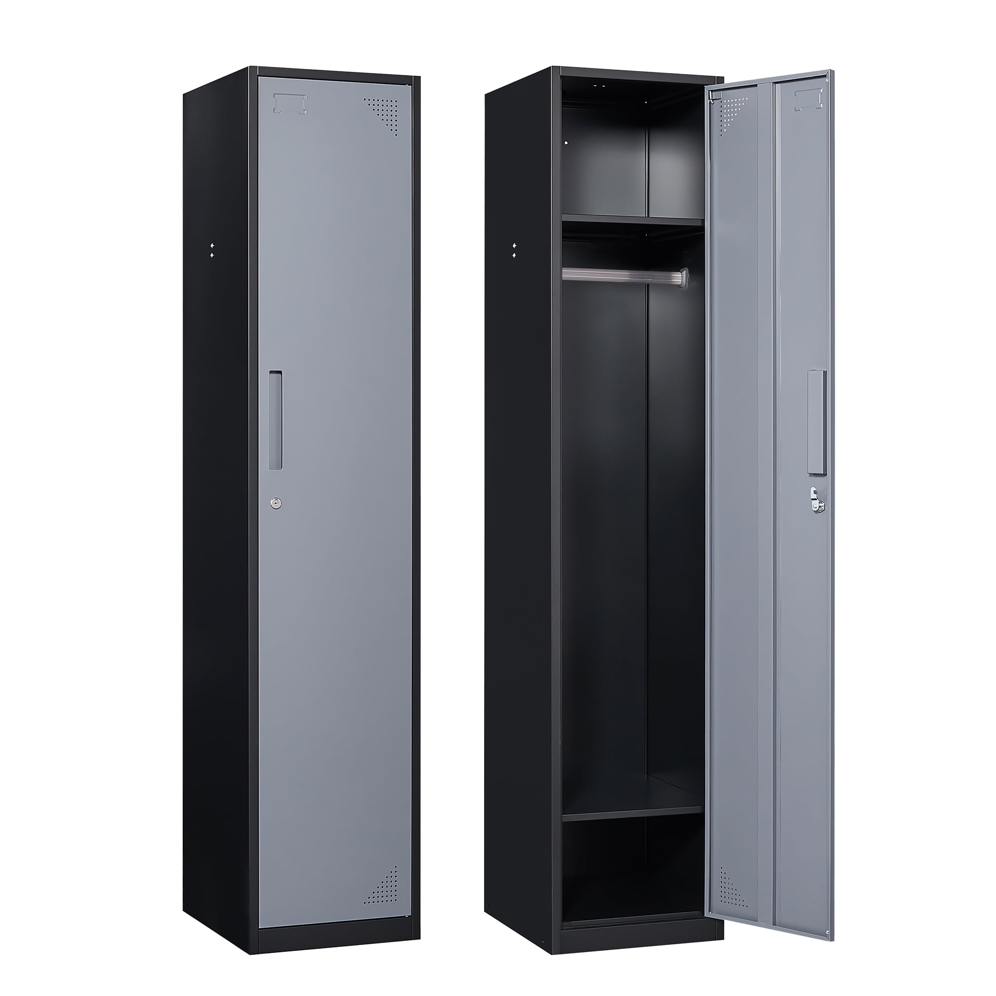 Fesbos 71" Steel Locker, Gray Metal Storage Cabinet for Office, School ...
