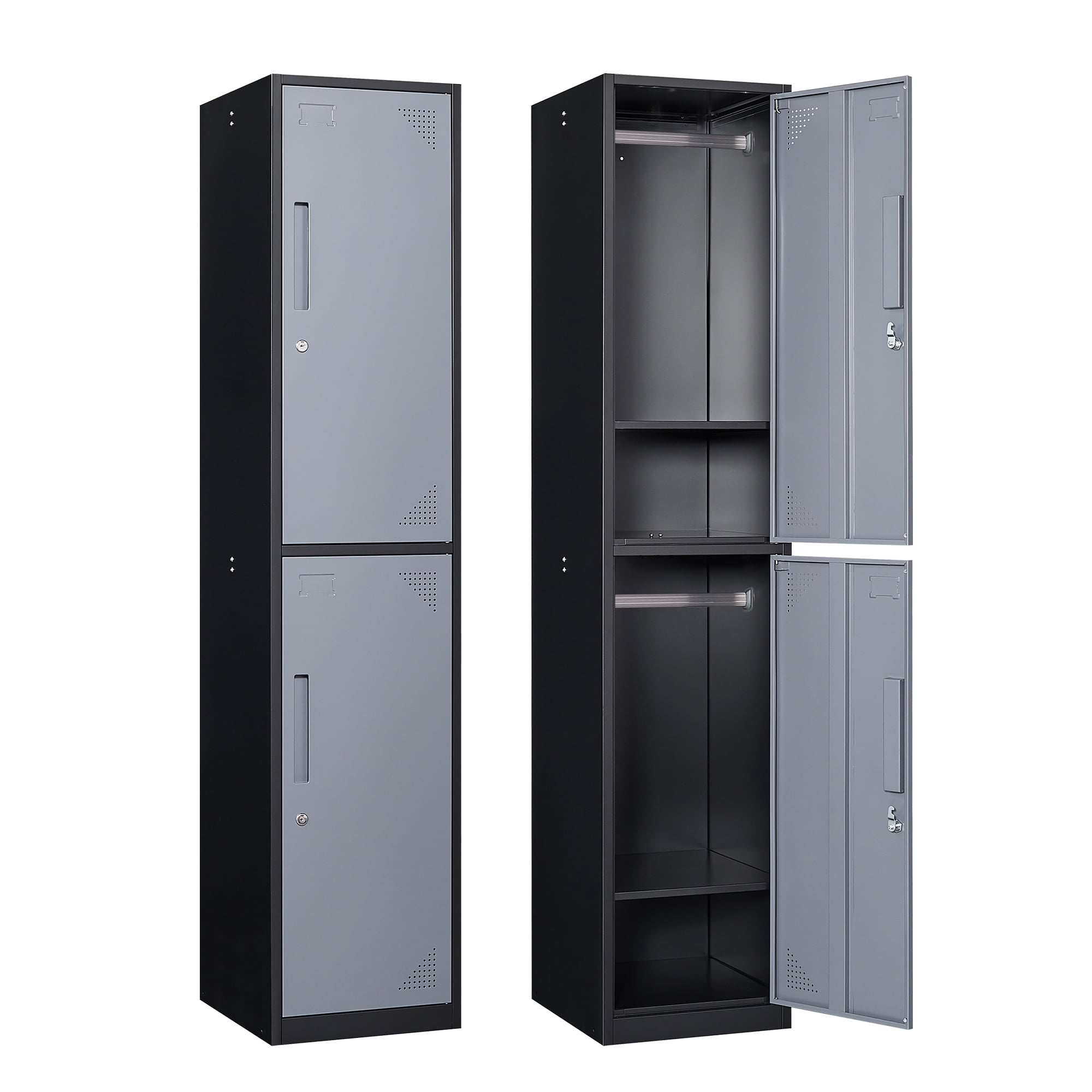 Fesbos 71" Metal Locker Steel Storage Cabinet with 2 Doors for Office ...