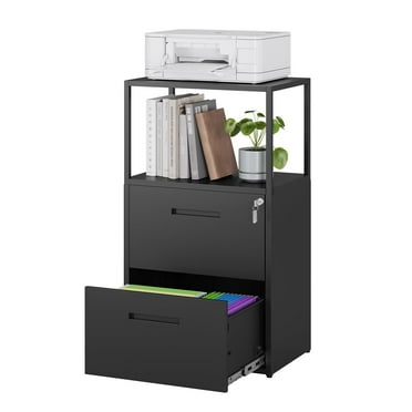 Fesbos Large 4-Drawer Steel File Cabinet with Deep Storage, Lock and ...