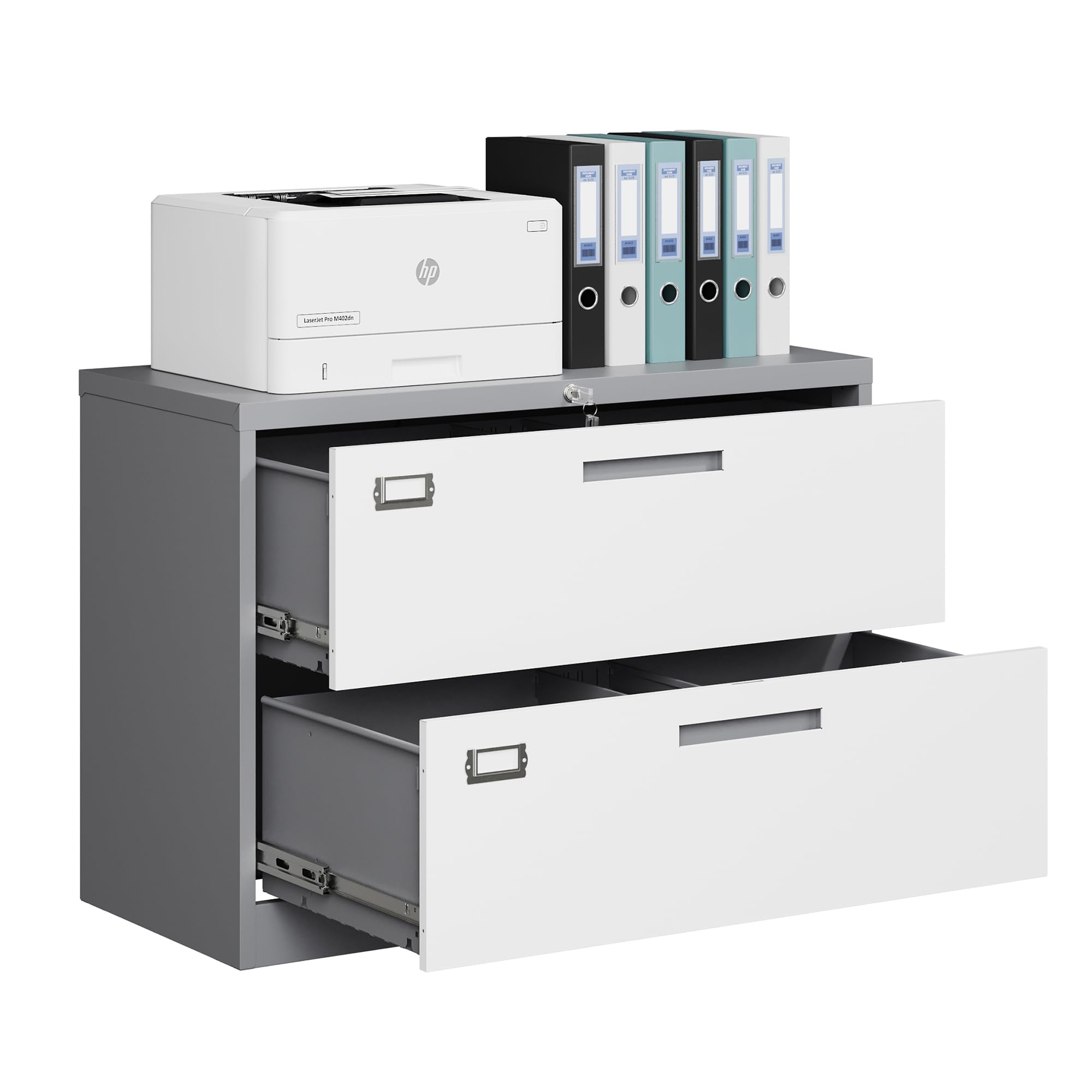 Fesbos File Cabinet with Lock-Lateral 2 Drawer Metal Filing Cabinets ...