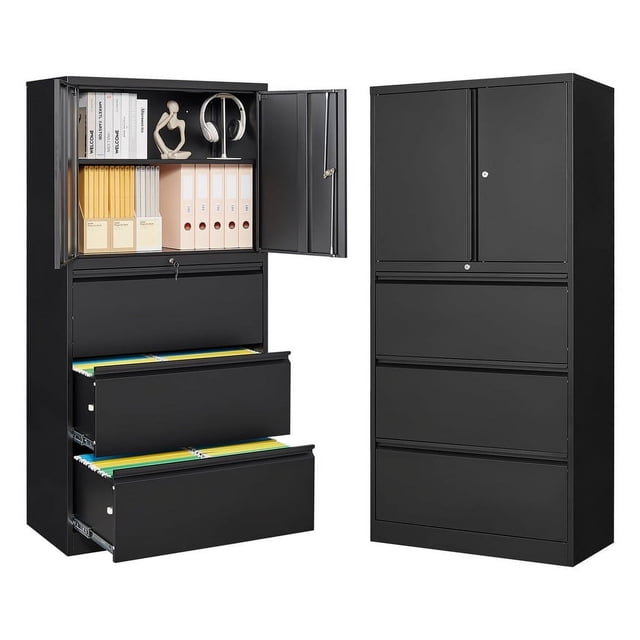 "Fesbos 65"" H Lockable Metal File Cabinet, 3 Drawers, Home Office ...