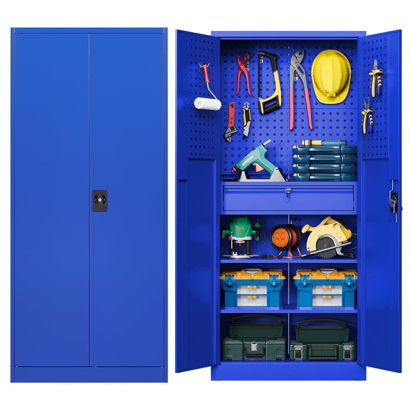 Fesbos Large Metal Storage Cabinet, 71" Steel Utility Cabinet with ...
